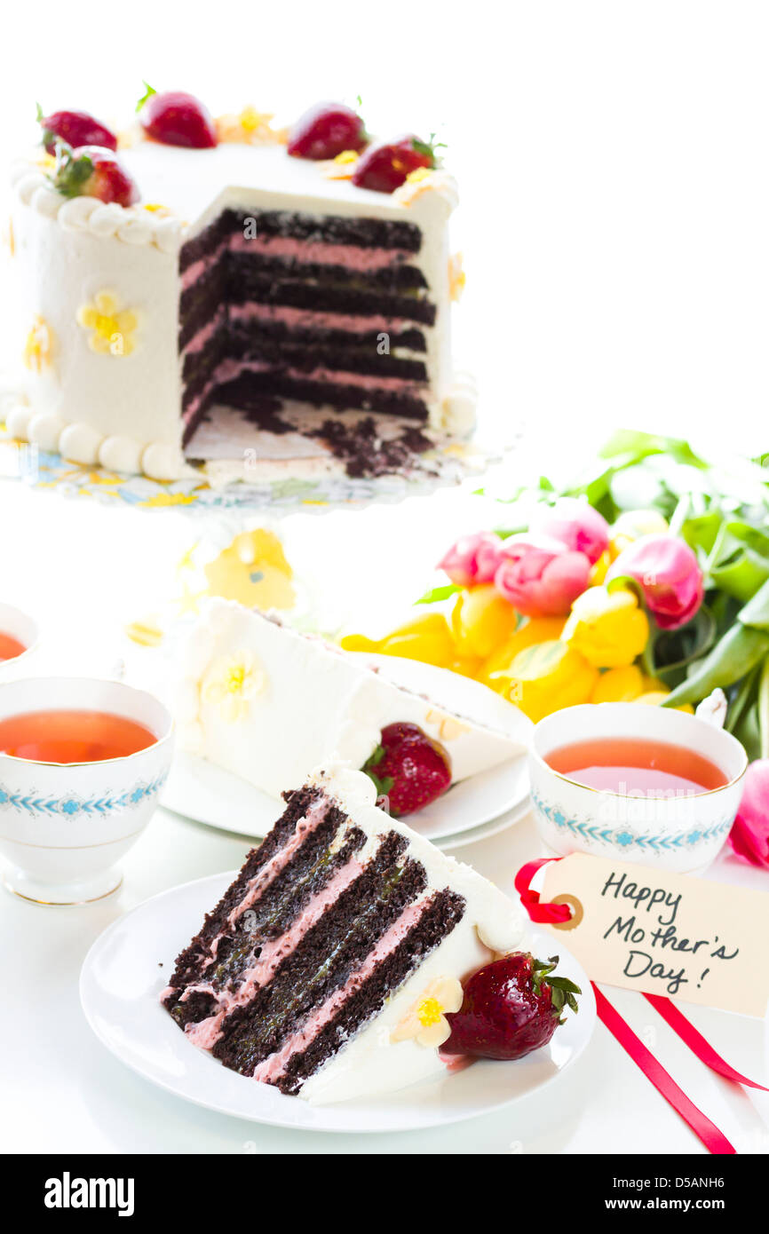 Chocolate Strawberry Lemon Torte made with 6 layers of chocolate cake ...