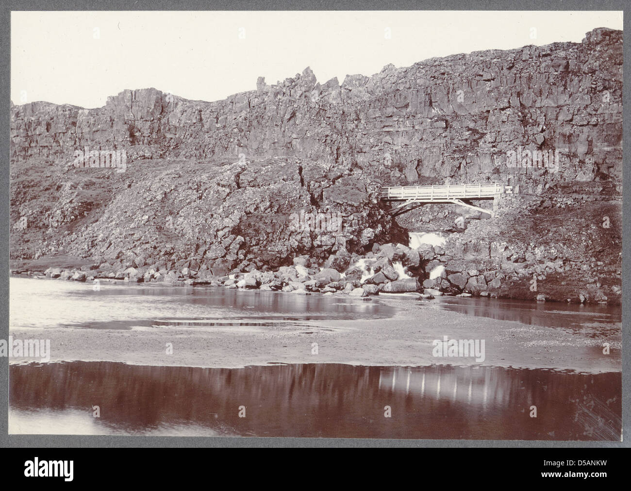 This image shows the newly built bridge over the Almannagjá fault at ...