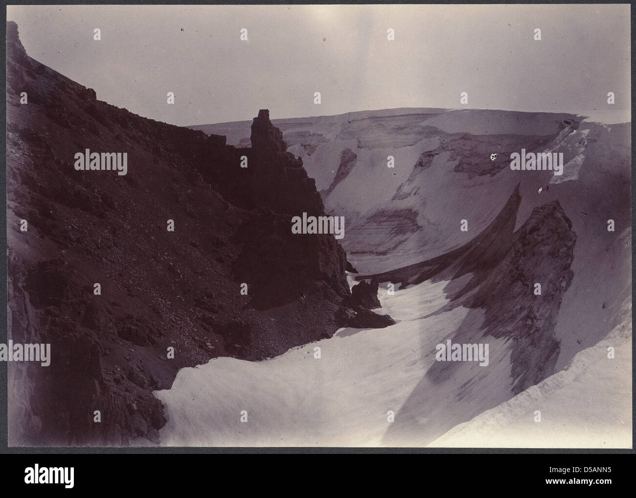 The ice 'moat' around the nunatak piercing Langjökull, Iceland's second ...