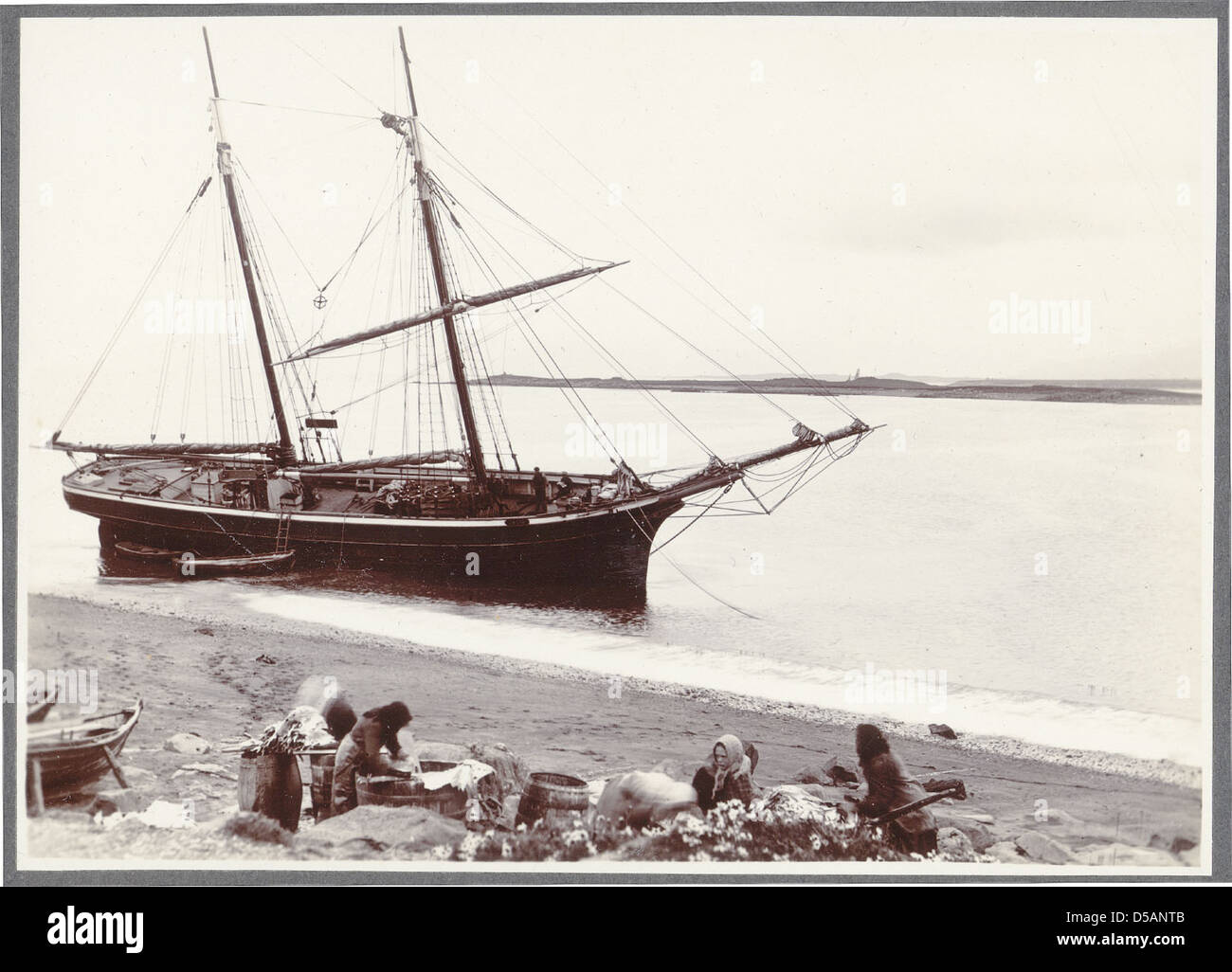 A photograph of the sailing vessel 'Jason', showing its masts and the ...