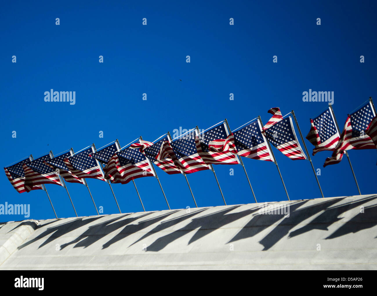 U.S. Flags Waving Stock Photo - Alamy