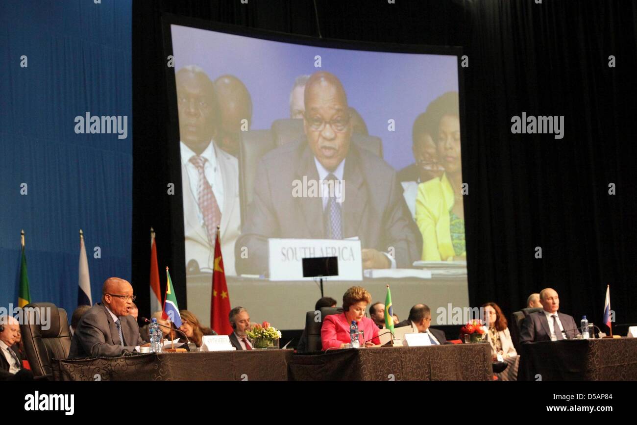 Durban, South Africa. 27th March 2013. South African President Jacob ...