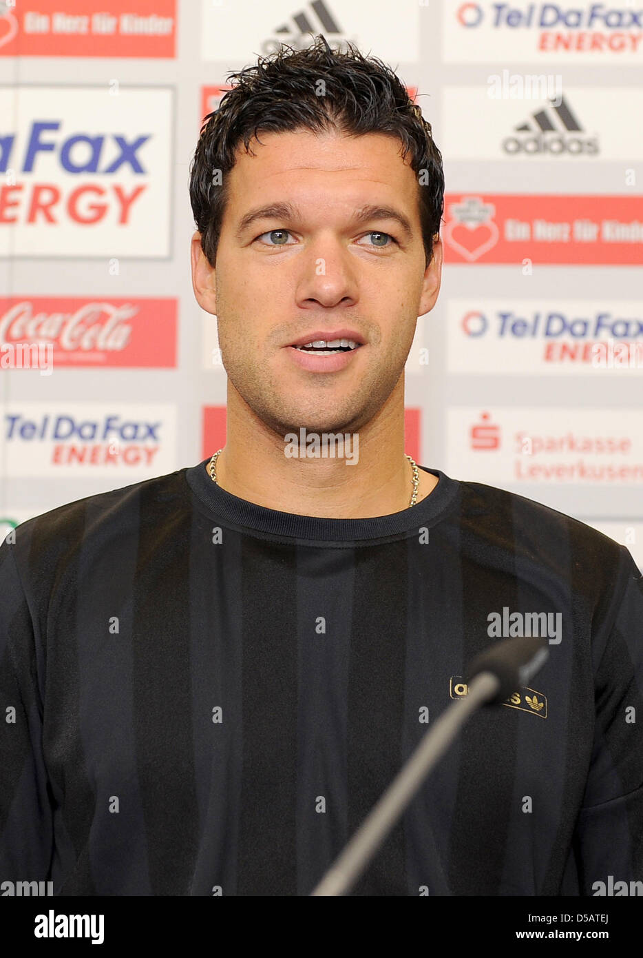 The former and new team player of Bayer Leverkusen, Michael Ballack ...