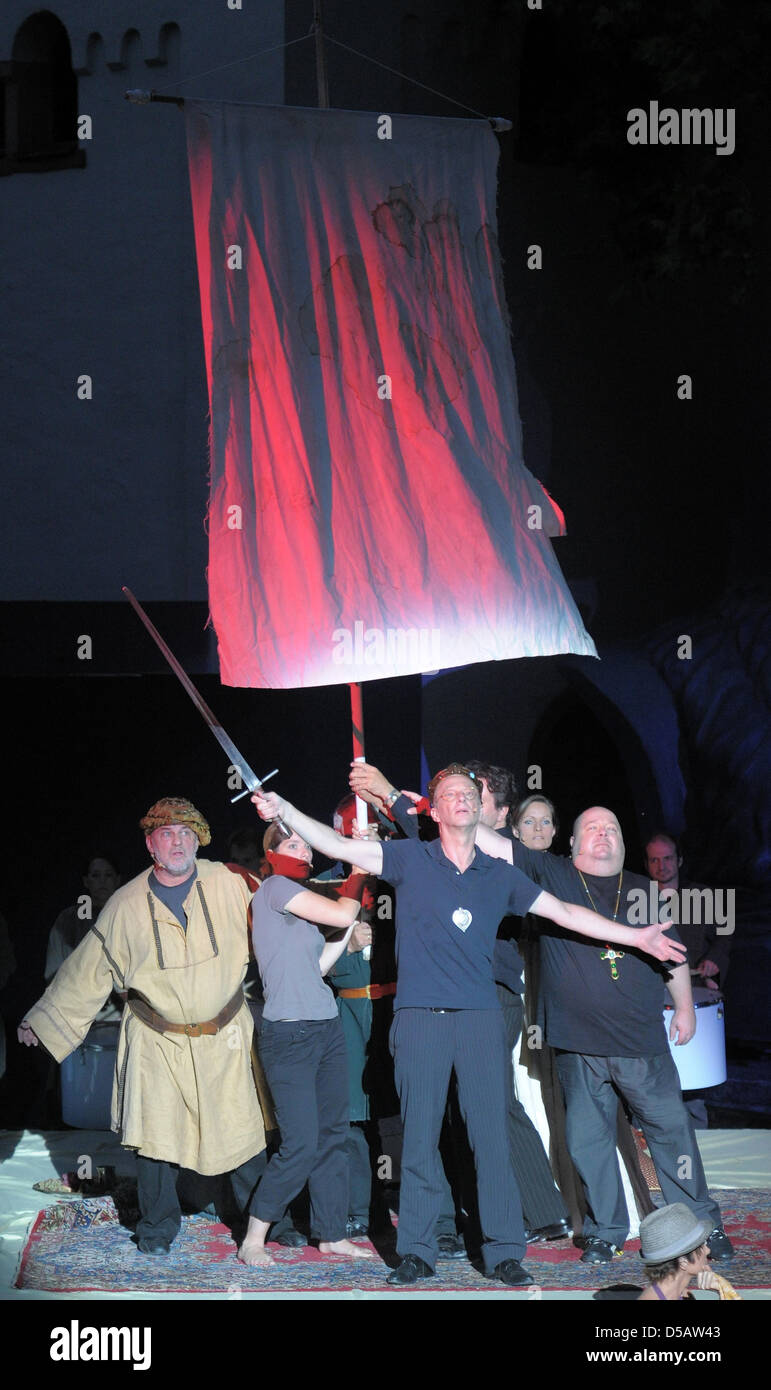 German actors Heinz Hoenig (L), Roland Renner (C), Peter Striebeck (4-L ...