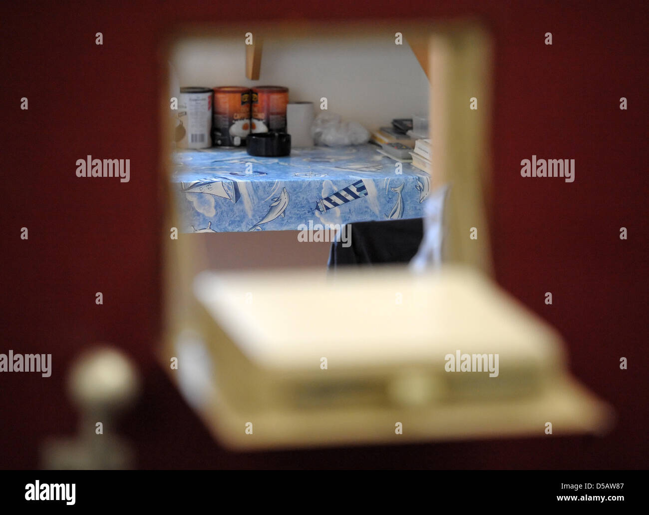 View into a prison cell during Open House at the prison in Mannheim ...