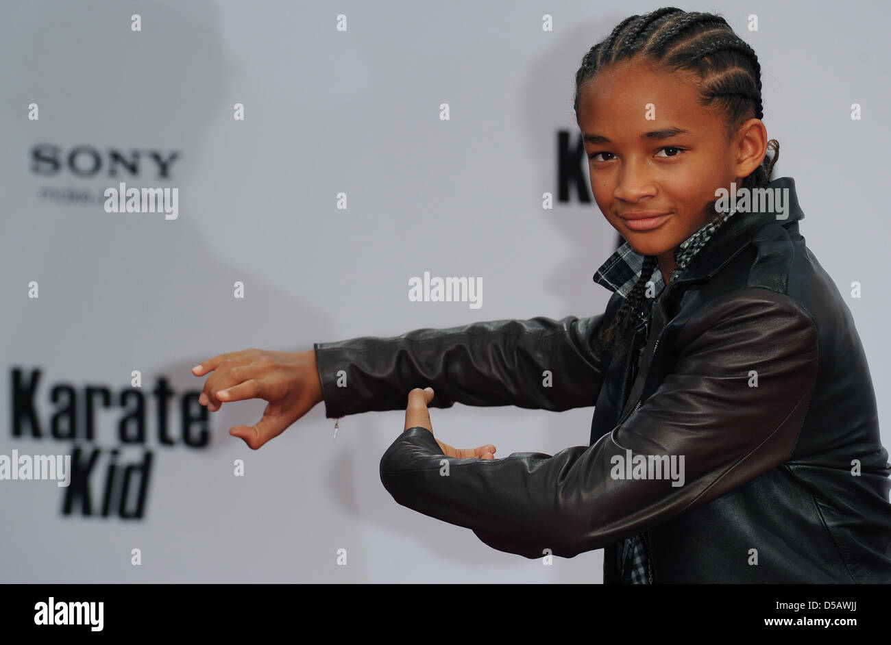 Actor Jaden Smith poses on the red carpet at the premiere of 'Karate ...