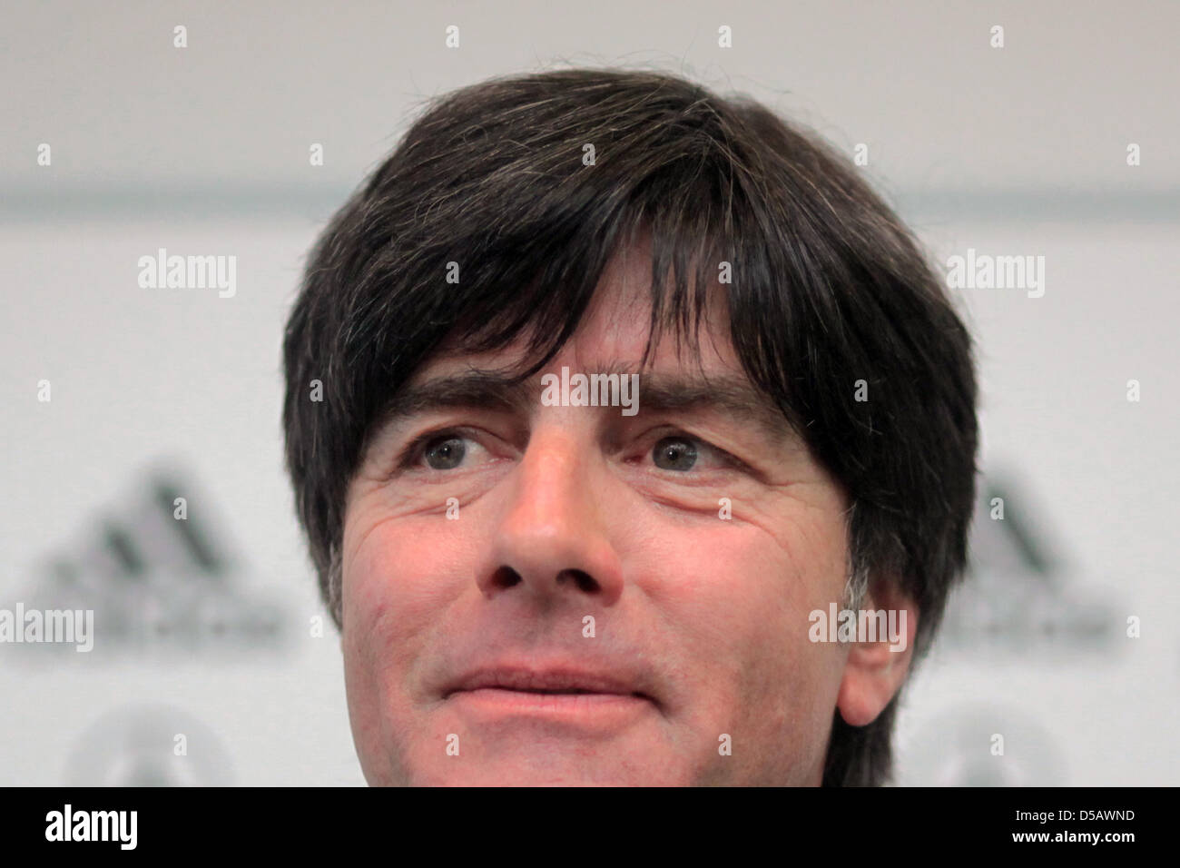 Coach of the German national football team, Joachim Loew, smiles at the ...
