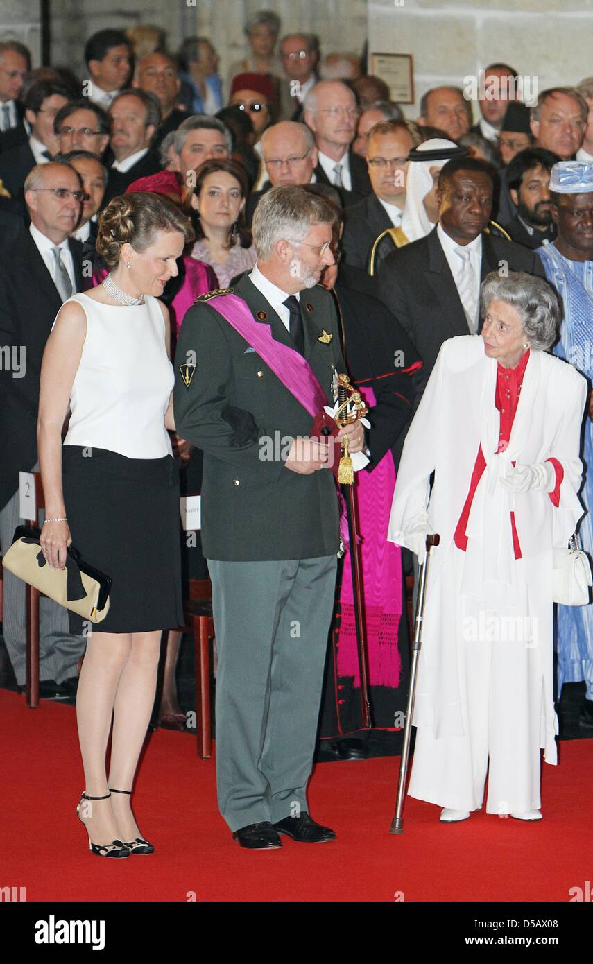 Crown Prince Philippe and Crown Princess Mathilde and Queen Fabiola of ...