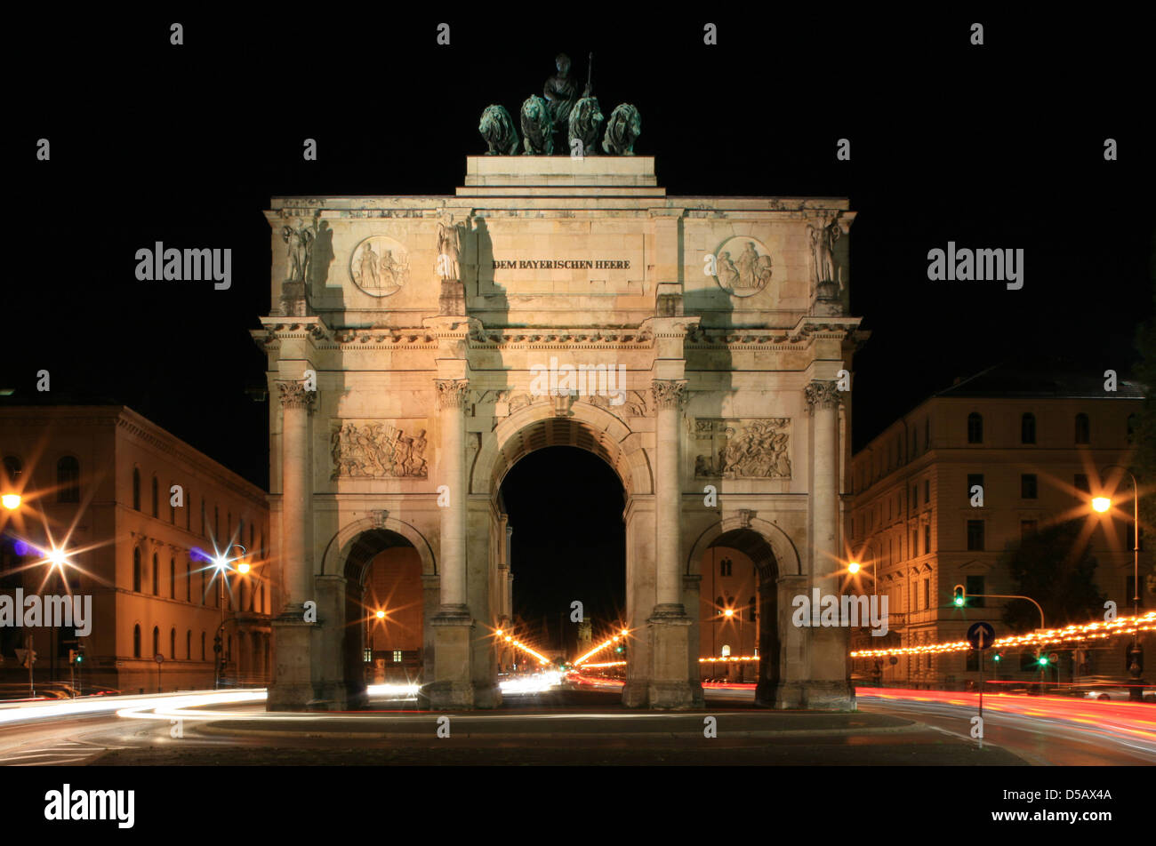 Munich, Gate of Victory, Leopoldstrasse Stock Photo - Alamy