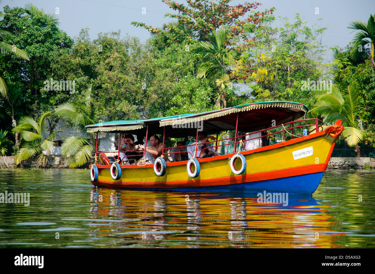 A boat on Kerala Backwaters, South India Stock Photo - Alamy