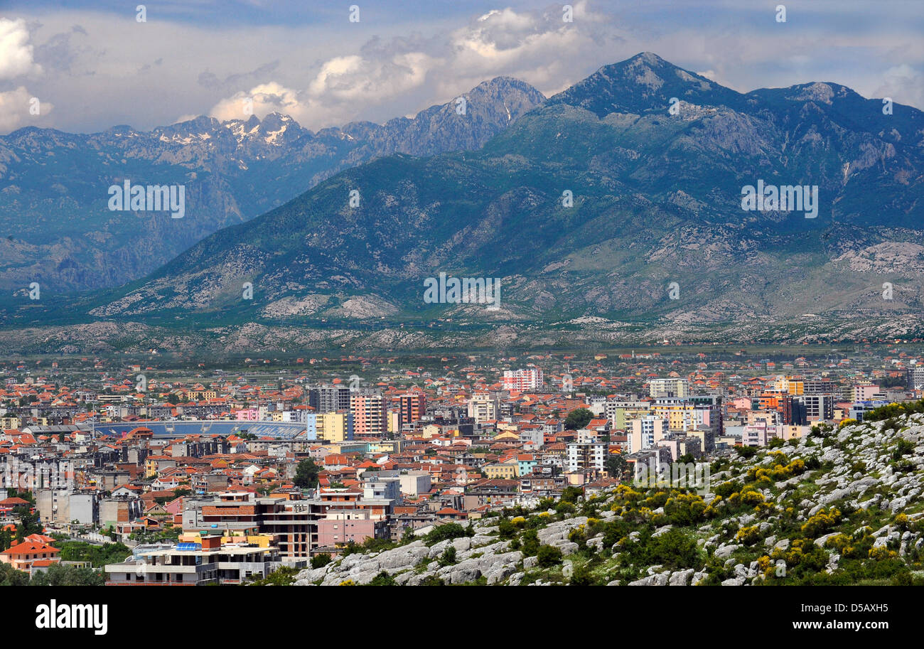 View over Skoder, Albania, 27 May 2010. The city of more than 100,000 ...