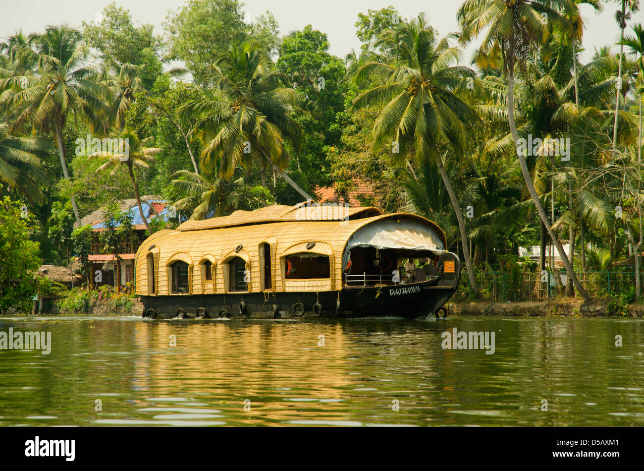 A rice barge on Kerala Backwaters, South India Stock Photo - Alamy