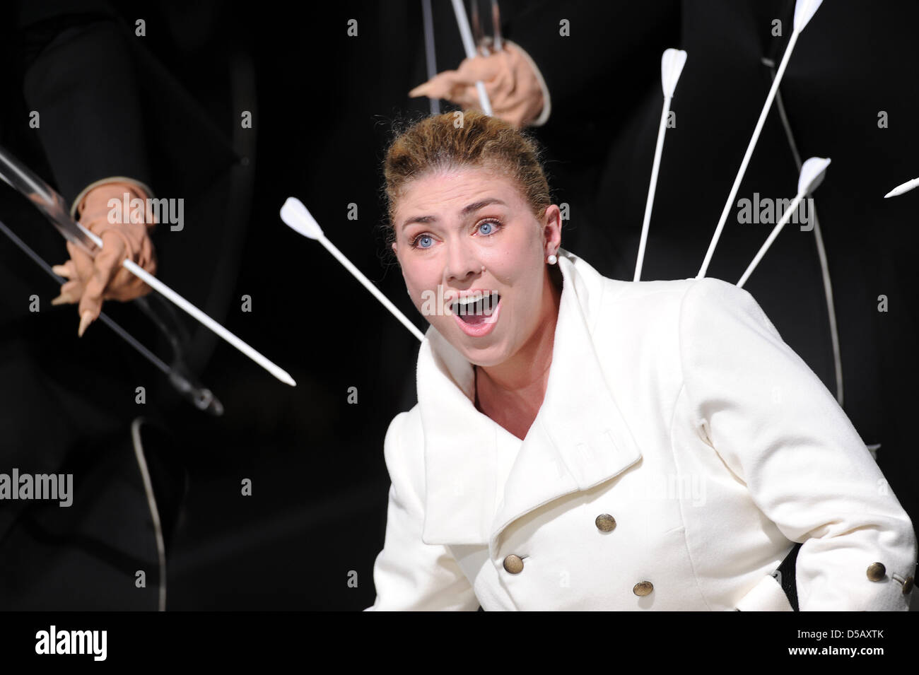 Annette Dasch as Elsa of Brabant performs during a rehearsal of ...