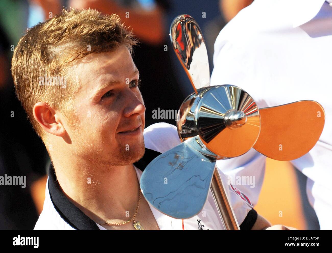 Kazakhstan's Andrey Golubev celebrates his victory over Austria's ...