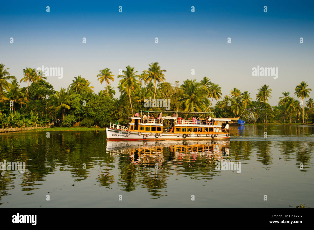 A boat on Kerala Backwaters, South India Stock Photo - Alamy