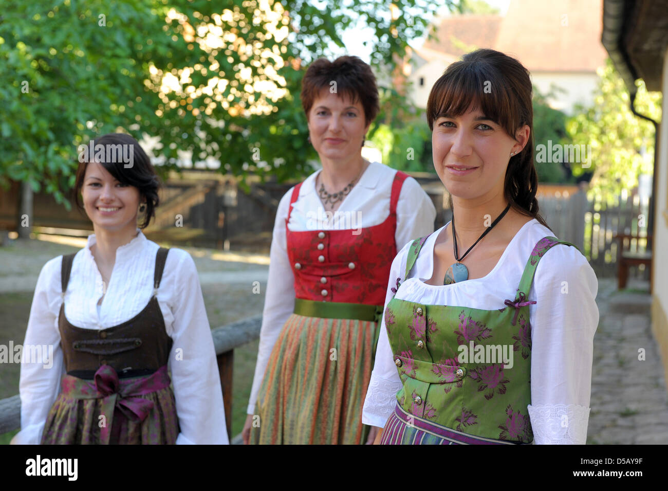 Women wear traditional Franconian dresses in Frensdorf, Germany, 08 ...