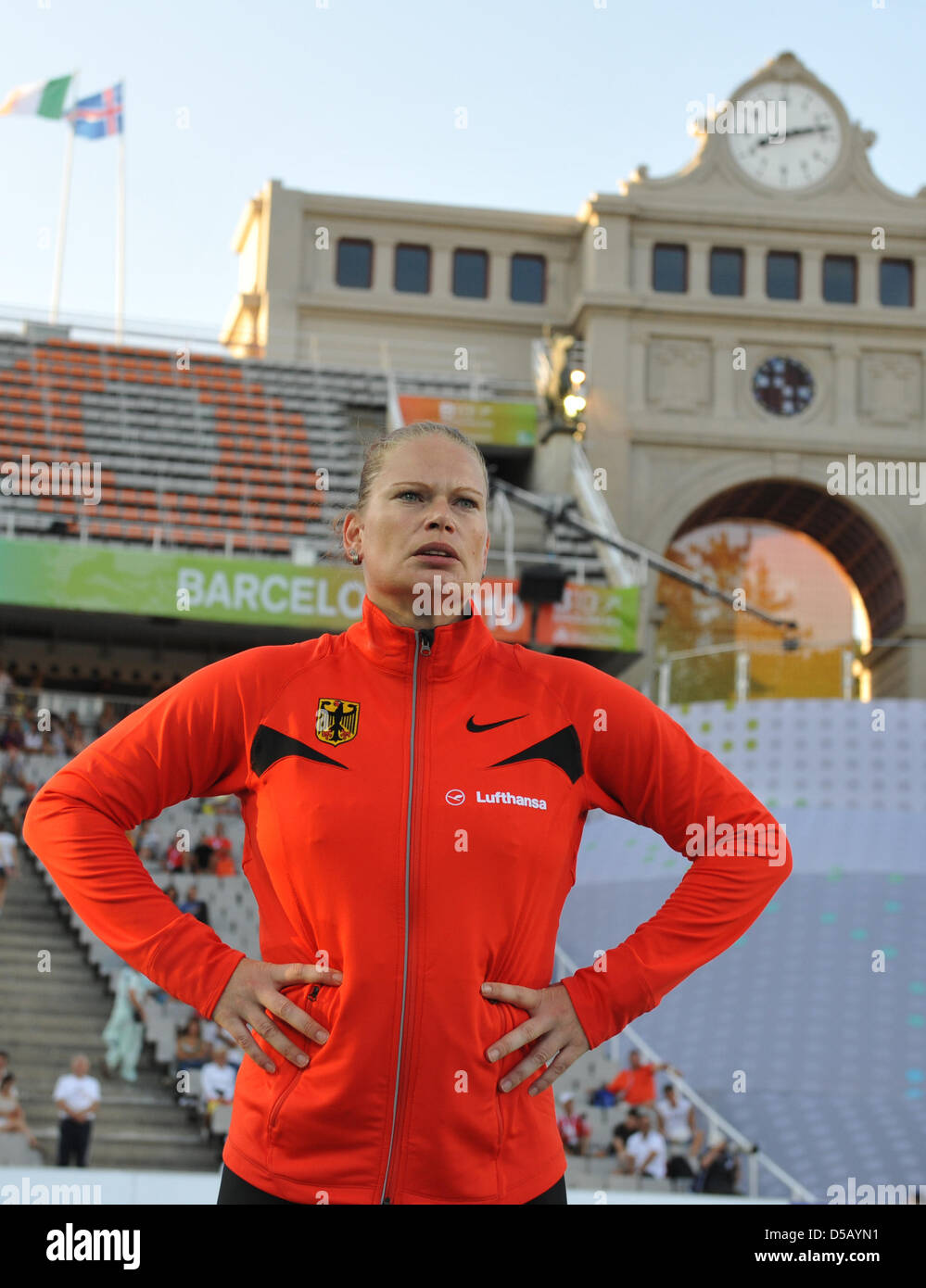 Shot put final at the European Athletics Championships in Barcelona ...