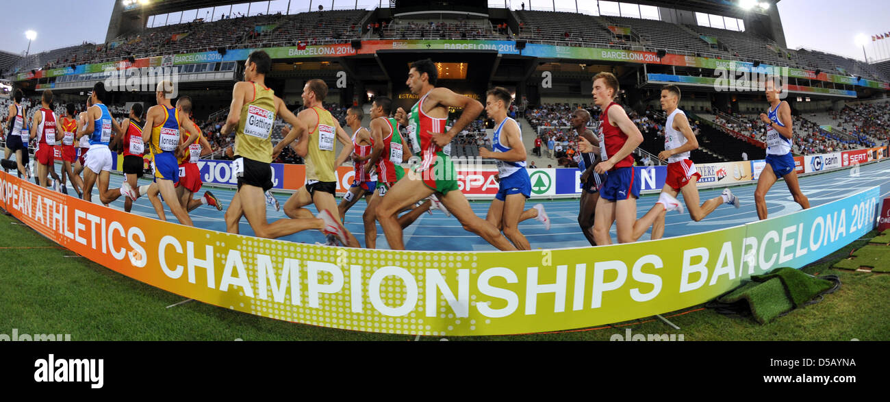 The picture features the 10,000 metres Men Final at the European ...