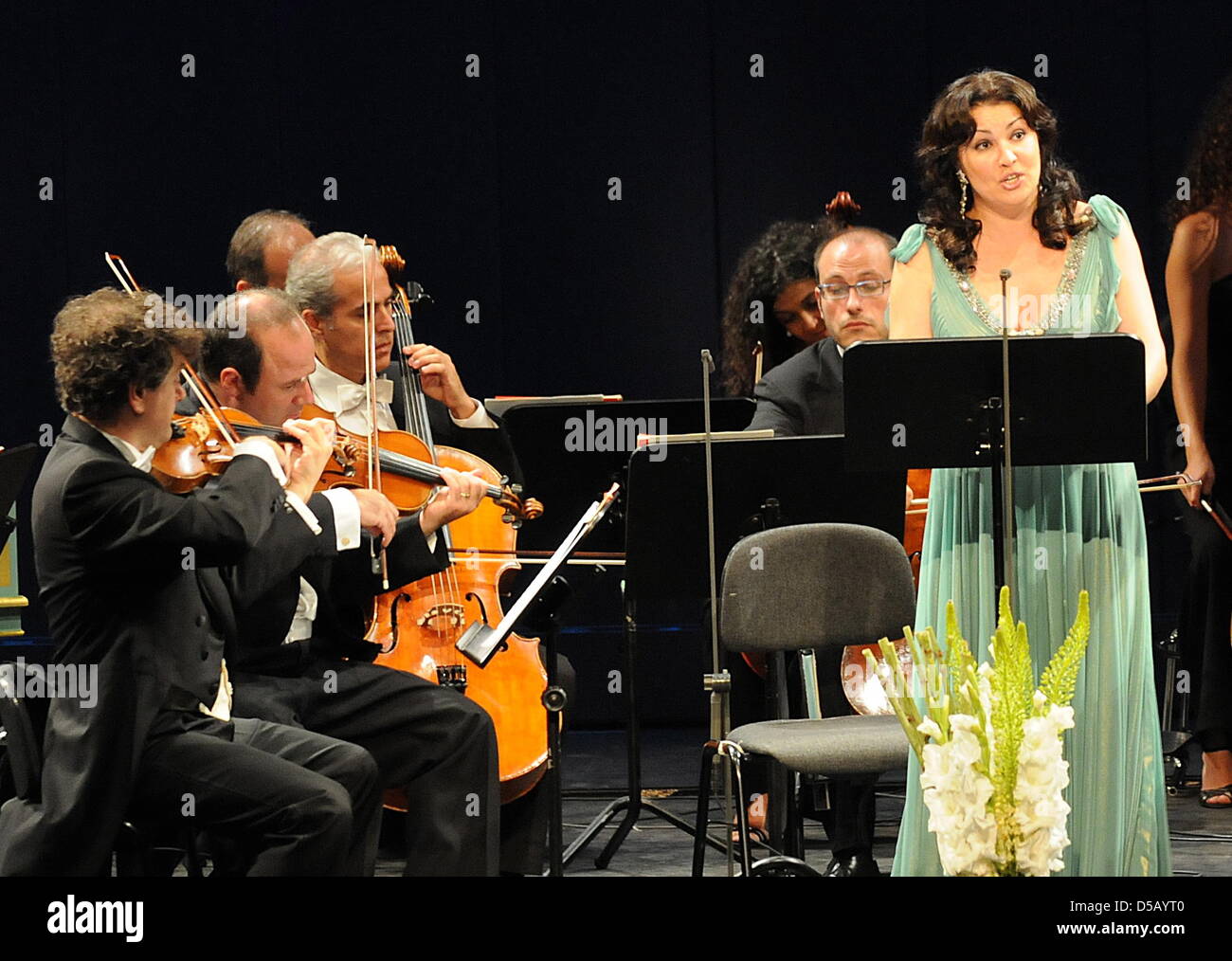 A handout picture features opera singer Anna Netrebko (R) during her ...