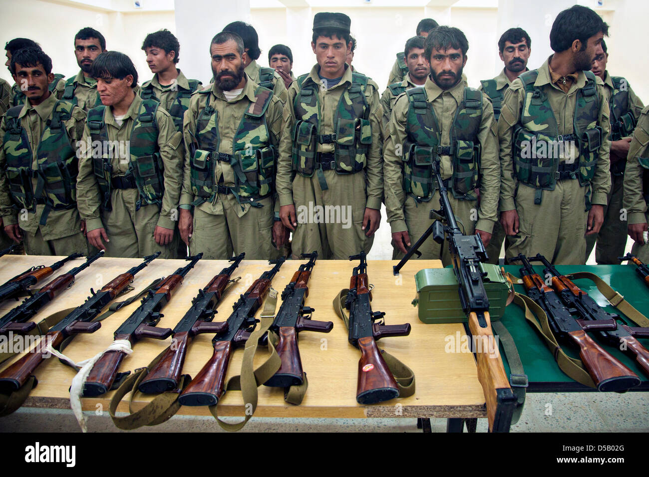 Afghan Local Police stand during their graduation ceremony March 27 ...