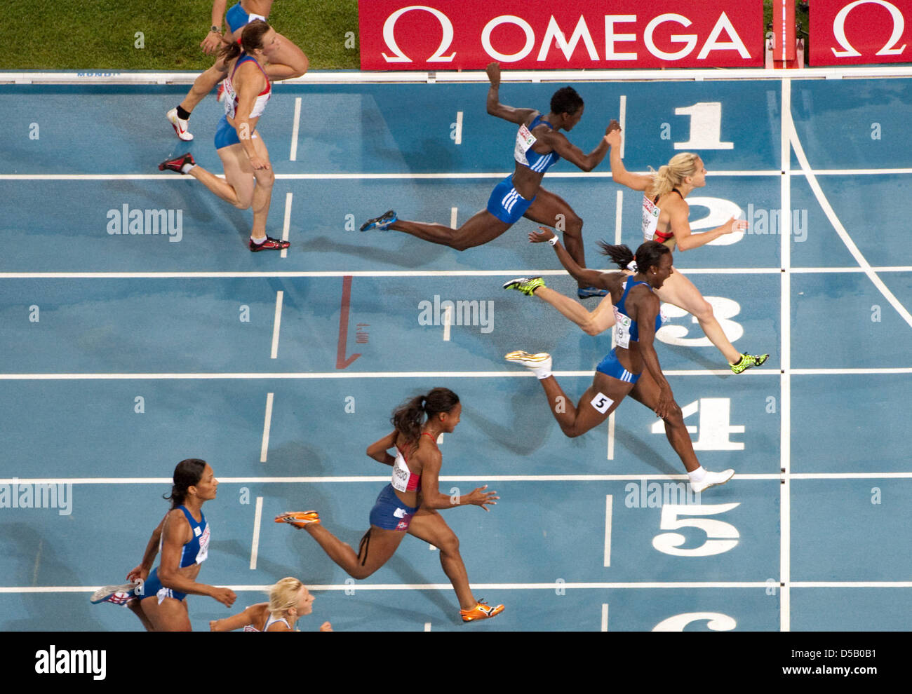 German runner Verena Sailer wins the 100 metres ahead of French runners ...