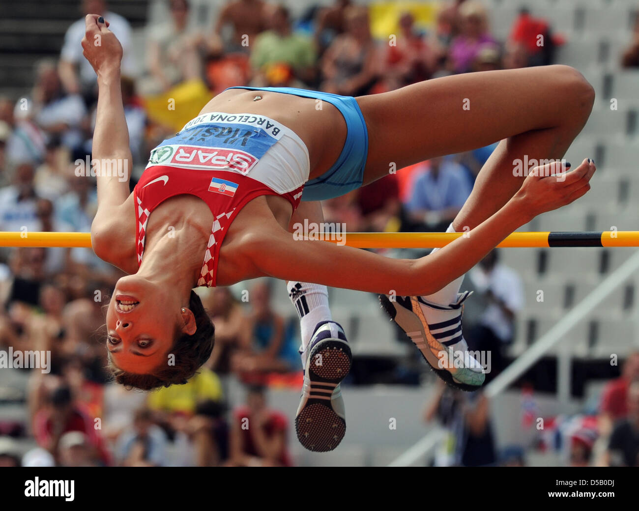 Croatian high jumper Blanka Vlasic jumps at the Olympic stadium Lluis ...