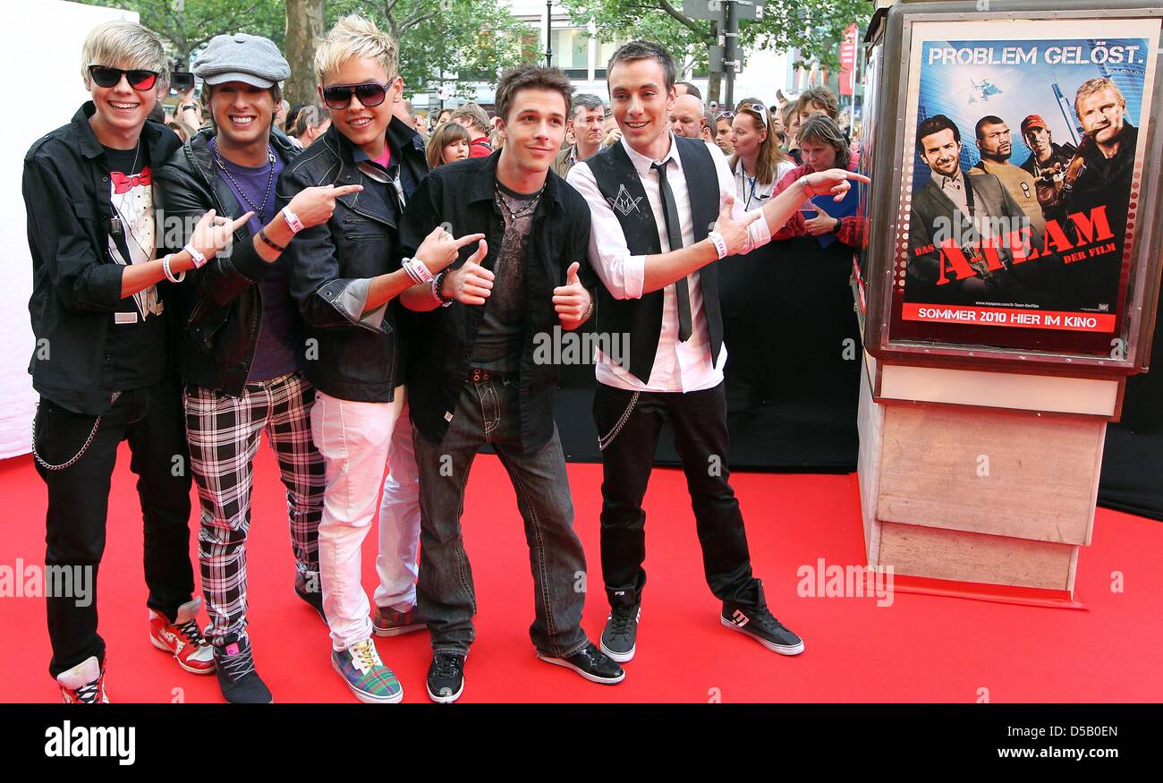 US boyband 'Varsity Fanclub' poses on the red carpet at a preview of ...