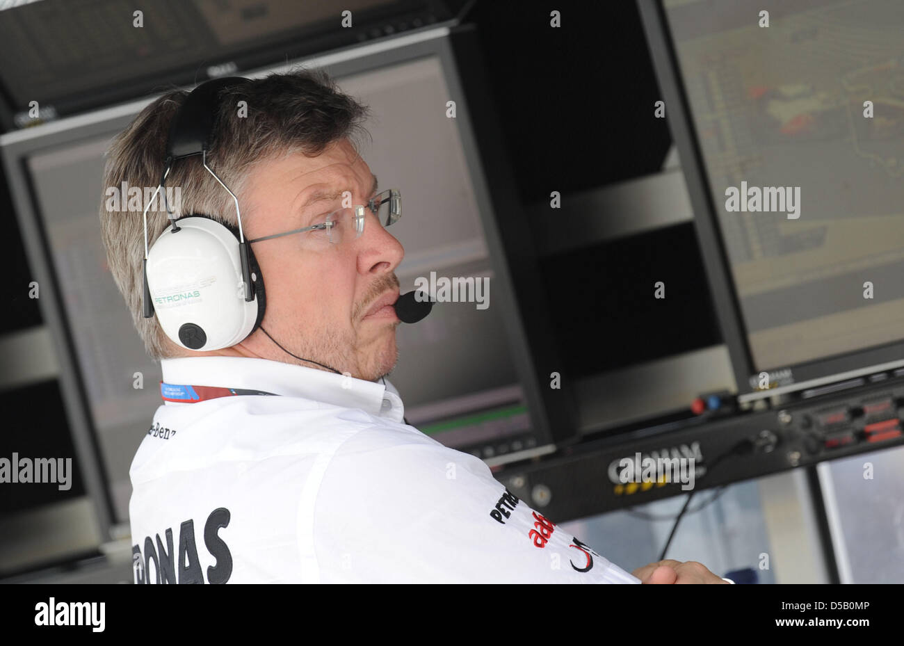 British principal Ross Brawn of Mercedes GP during second training session on Hungaroring ...