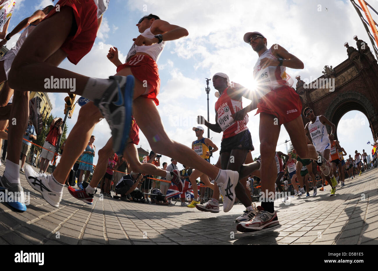 A feature shows participants of the European Athletics Championships ...