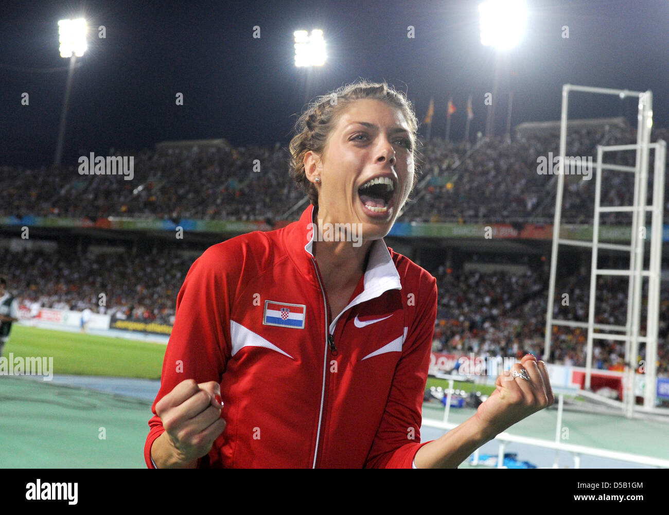 Croatian high jumper Blanka Vlasic celebrates after winning the gold ...