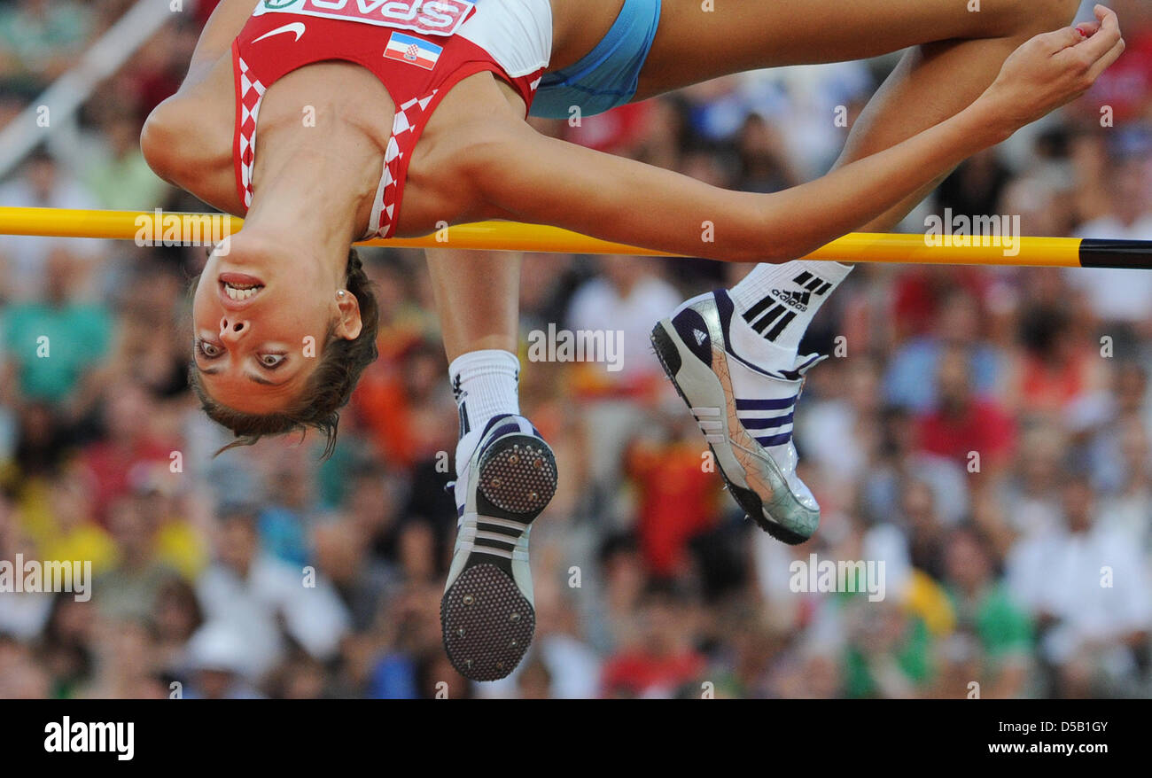 Croatian high jumper Blanka Vlasic clears the bar in the women's high ...