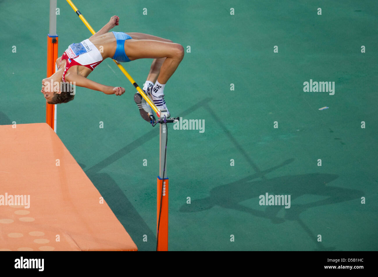 Croatian high jumper Blanka Vlasic clears the bar in the women's high ...