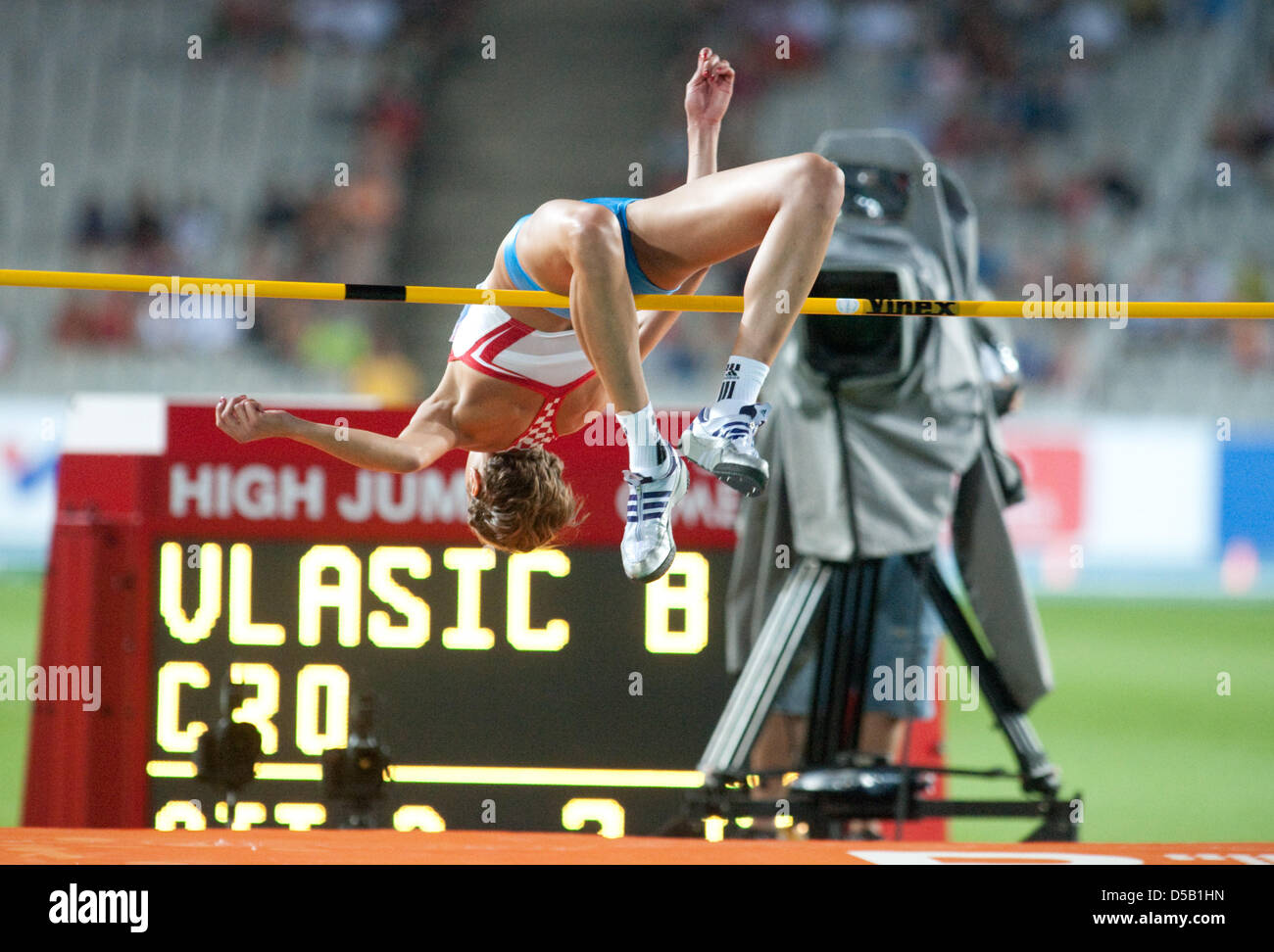 Croatian high jumper Blanka Vlasic clears the bar in the women's high ...