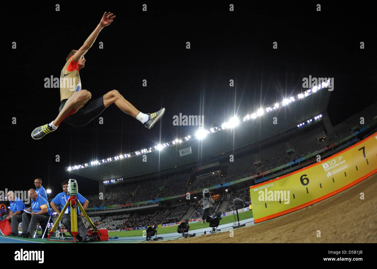German long jumper Christian Reif leaps at the Olympic stadium Lluis ...