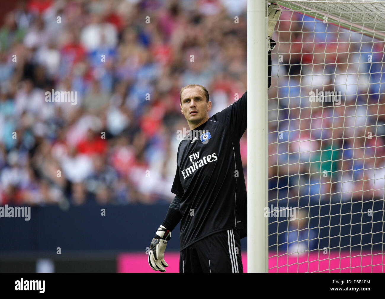 Hamburg's goalkeeper Jaroslav Drobny stands on the pitch during his ...