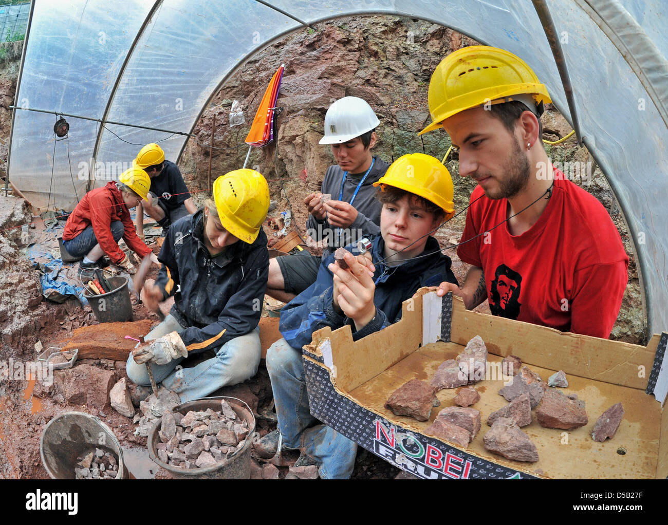 Geology students of Technical University (TU) Bergakademie Freiberg ...