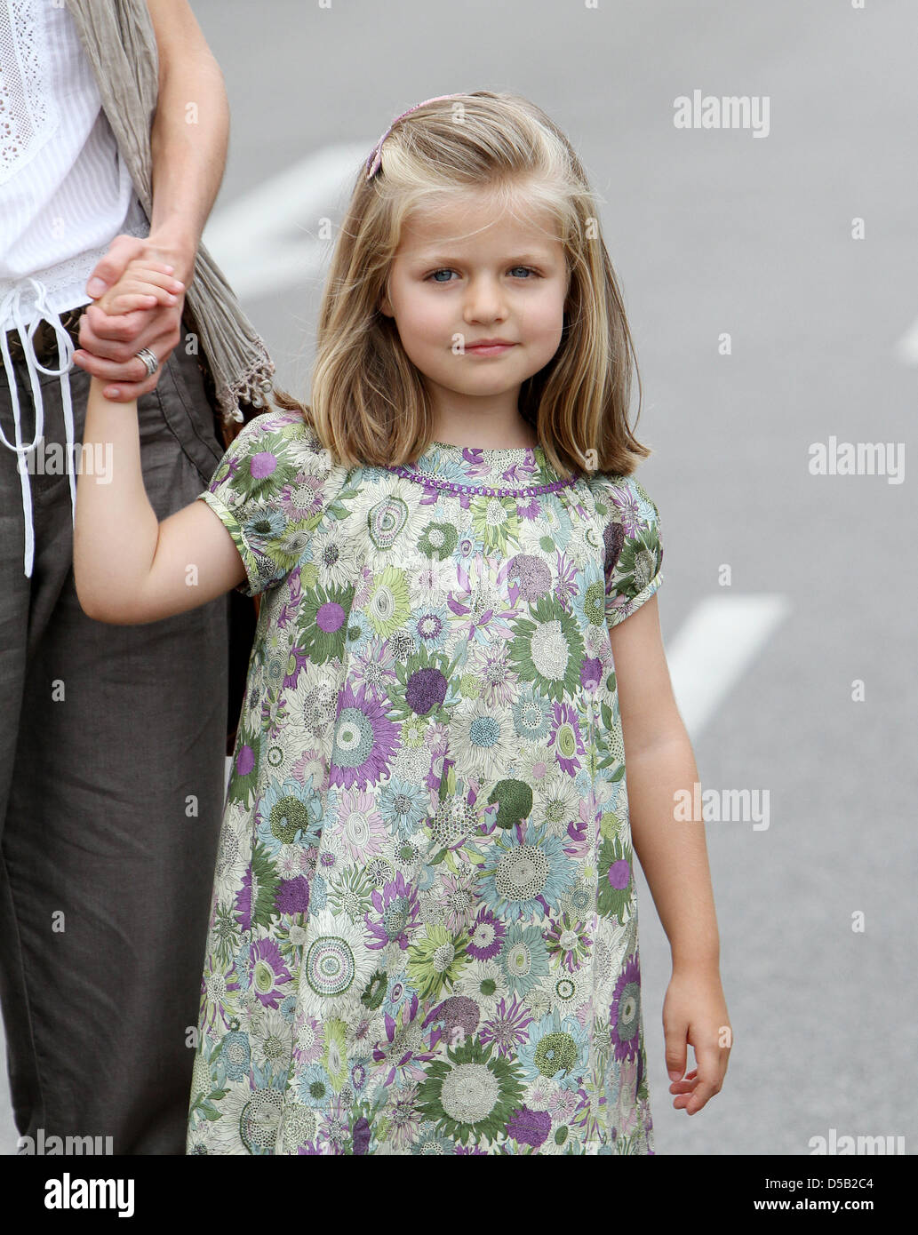 Spanish Princess Leonor walks across a street on the second day of the ...