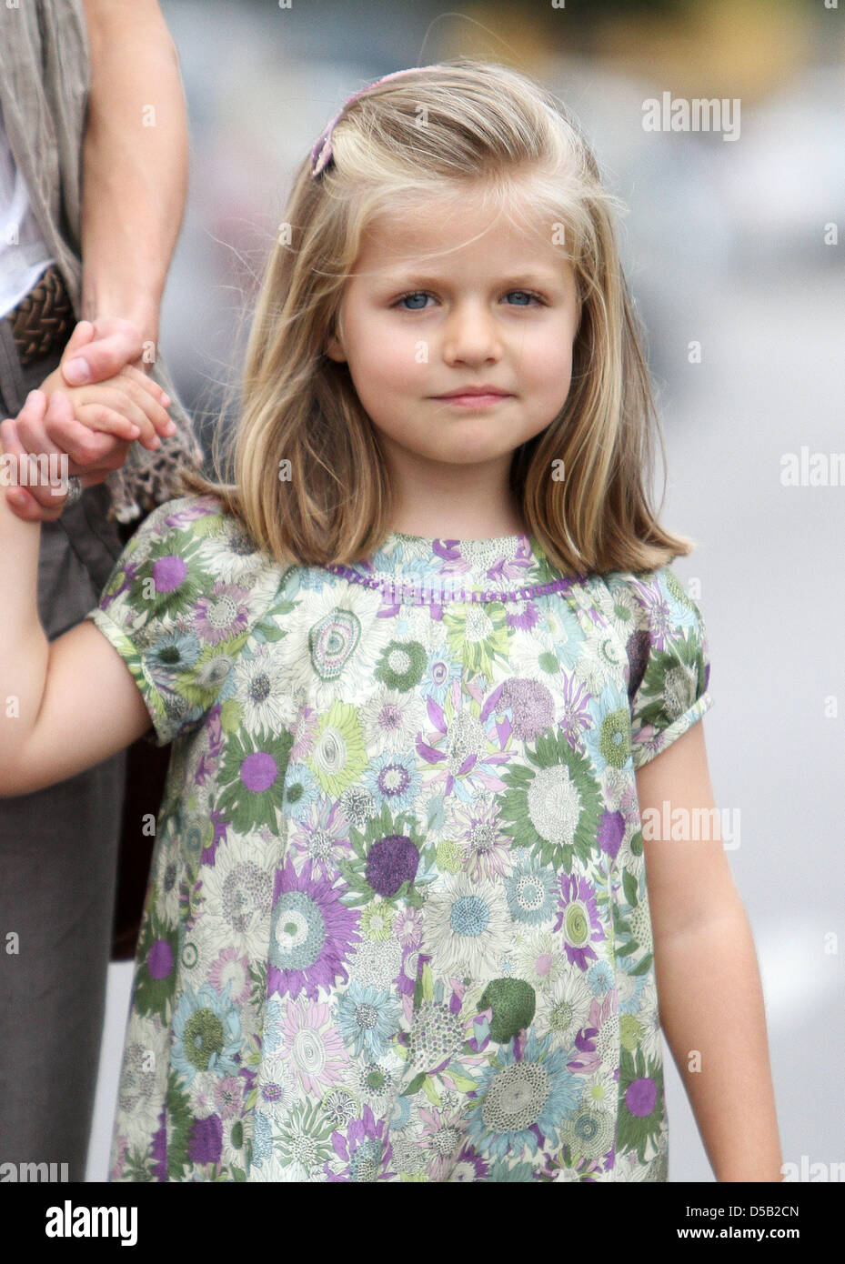 Spanish Princess Leonor walks across a street on the second day of the ...