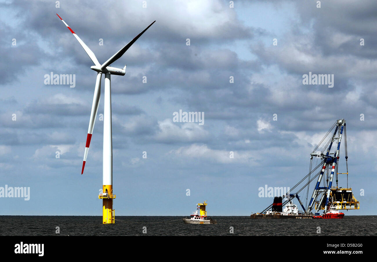 View on on the construction of wind wheels for offshore wind farm 'EnBW ...