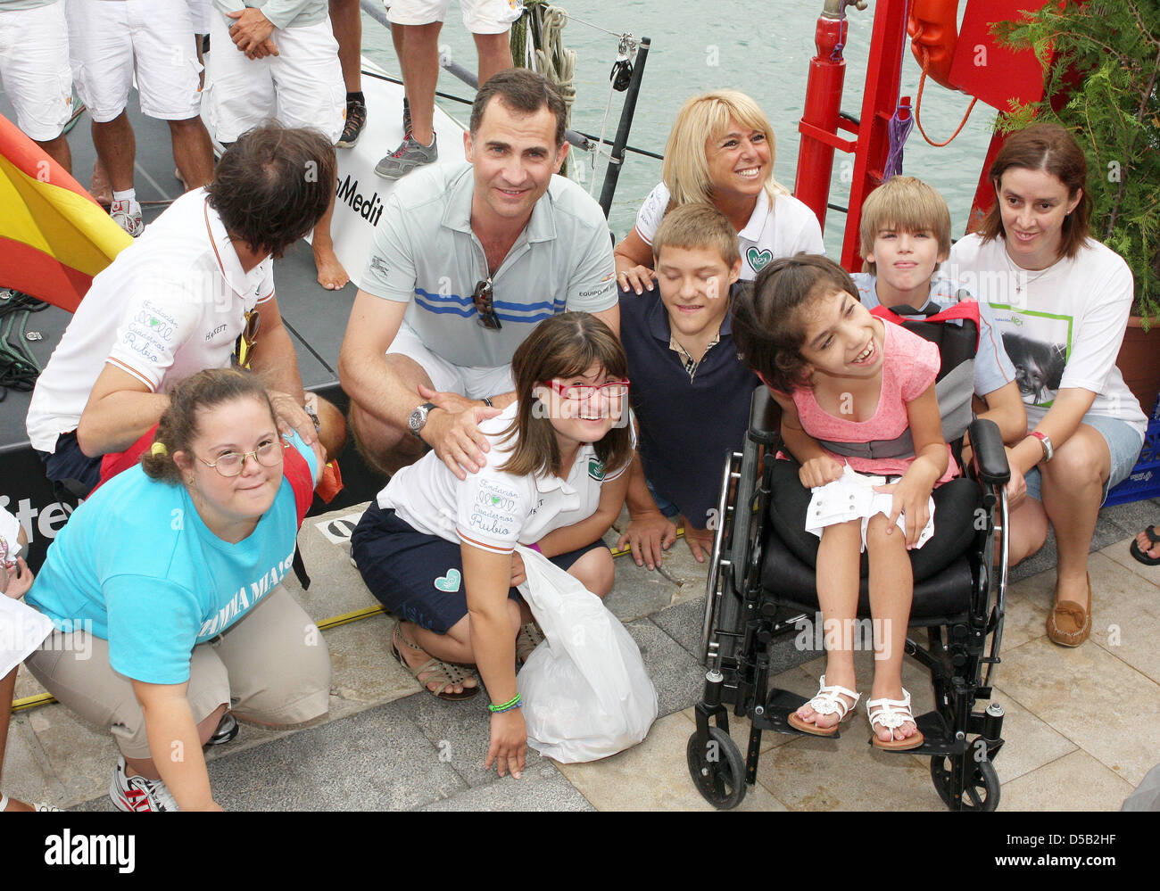 Crown Prince Felipe of Spain smiles with children on the third day of ...