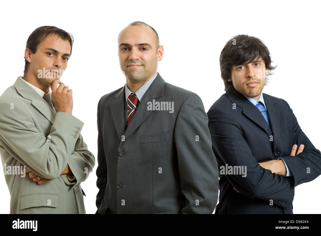 three business men isolated on white background Stock Photo - Alamy