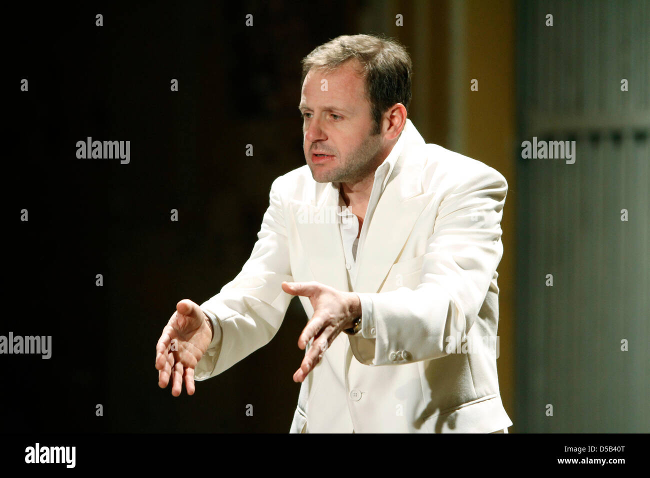 Actor Samuel Finzi performs as Sir Henry during a dress rehearsal of ...