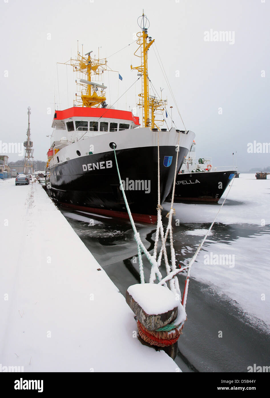 Frozen in ice the service ships of the Provider of Maritime Services ...