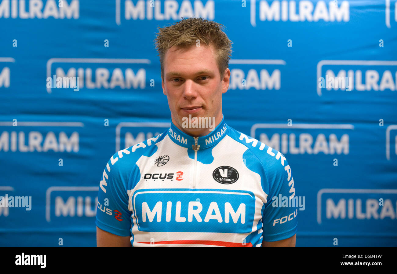 Dutch Cyclist professional Wim Stroetinga at the official Team Milram ...