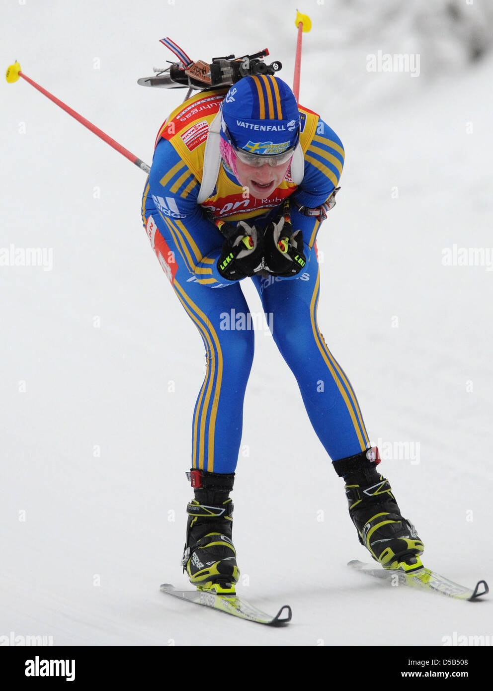 Sweden's Helena Jonsson glides during the Women's 7.5km Sprint at the ...