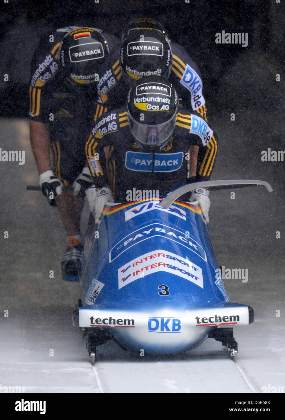 Andre Lange, Rene Hoppe, Kevin Kuske and Martin Putze from Team Germany ...