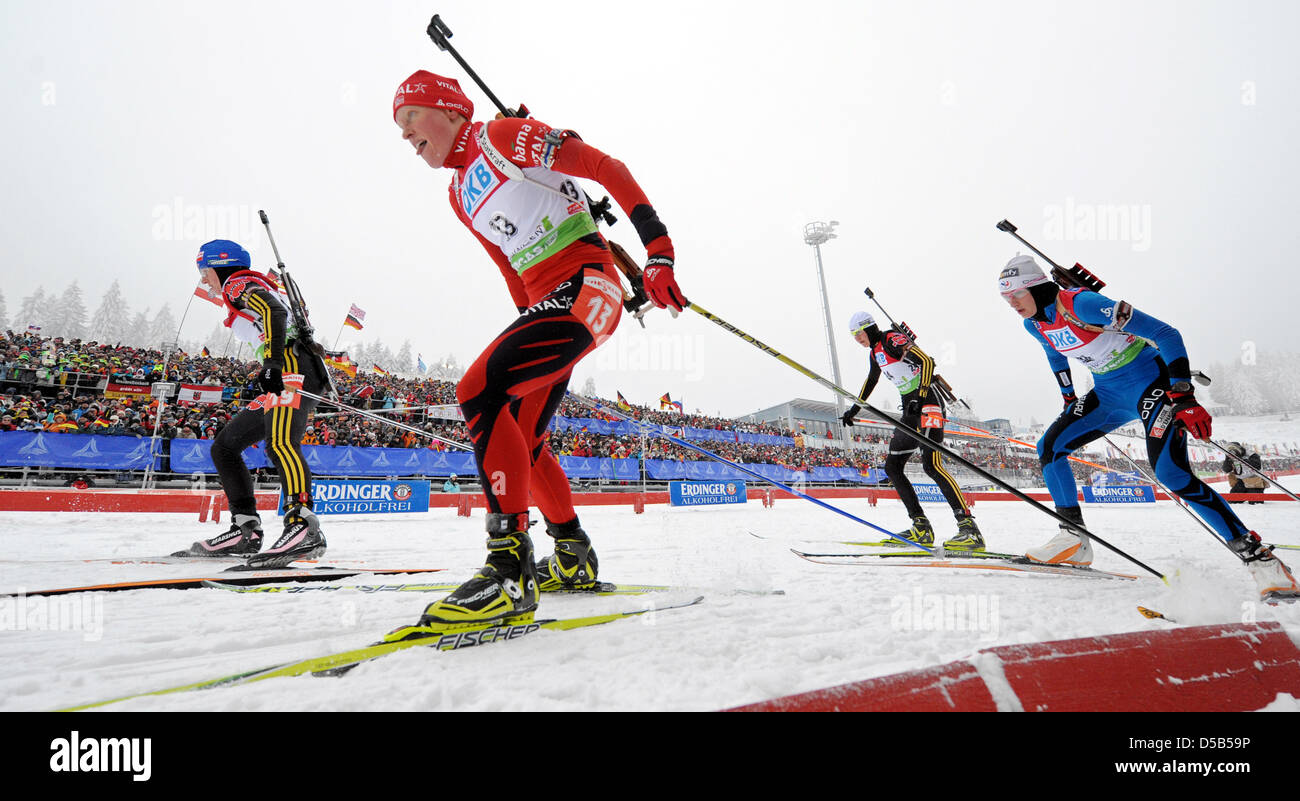 Biathletes Martina Beck (Germany), Tora Berger (Norway), Tina Bachmann ...