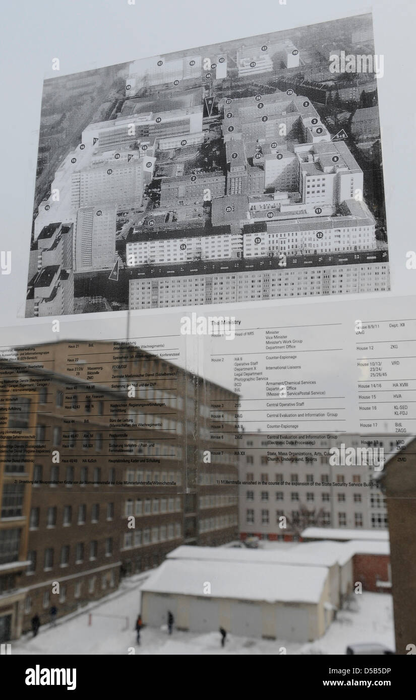 A foil Files depicting the floor plan of the headquarters of former ...