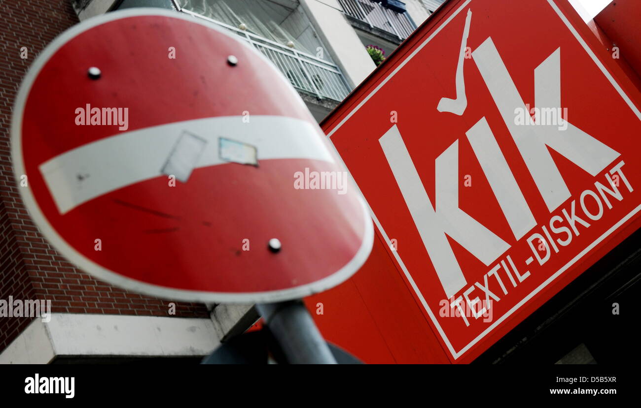 A traffic sign signalling 'No entry' is pictured in front of the logo ...