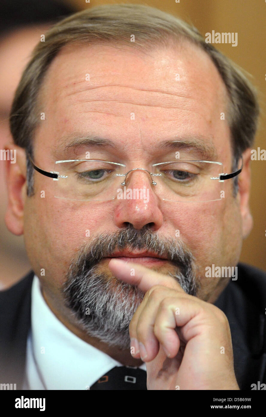 Duisburg Mayor Adolf Sauerland during a press conference in Duisburg ...